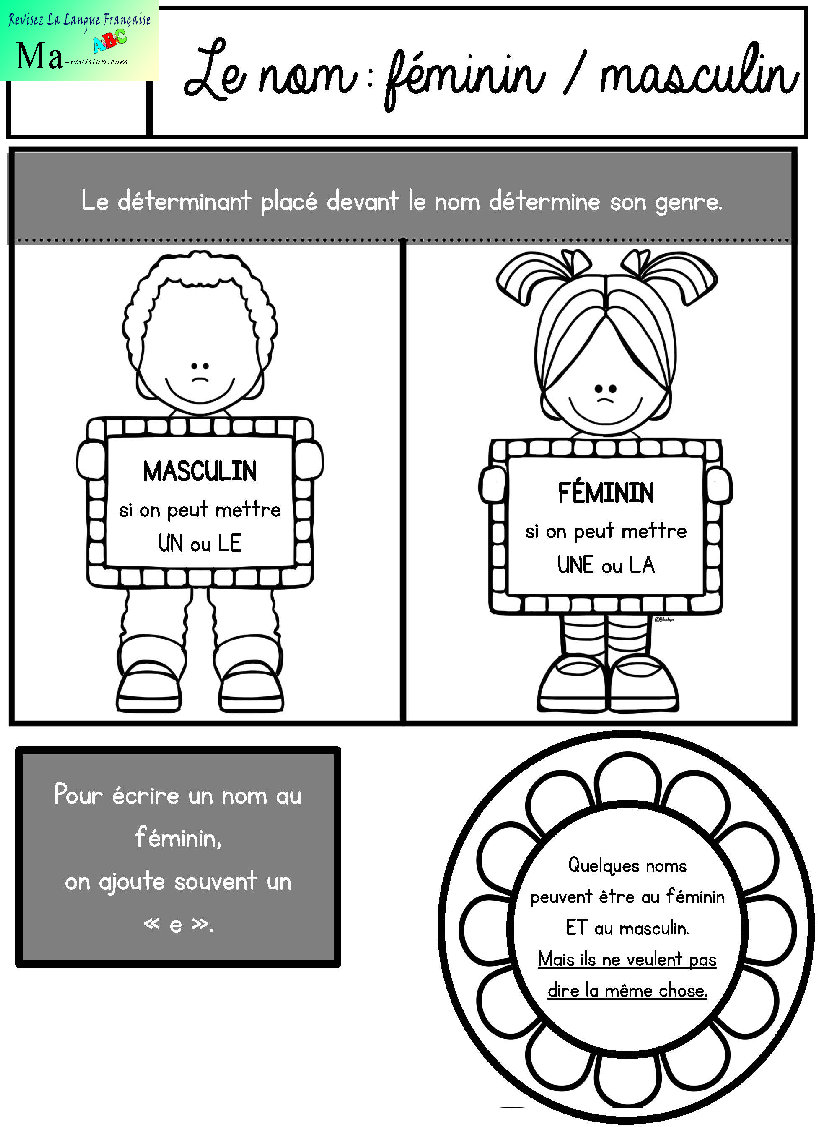 'ma-revision.com 'le-nom-feminin-masculin