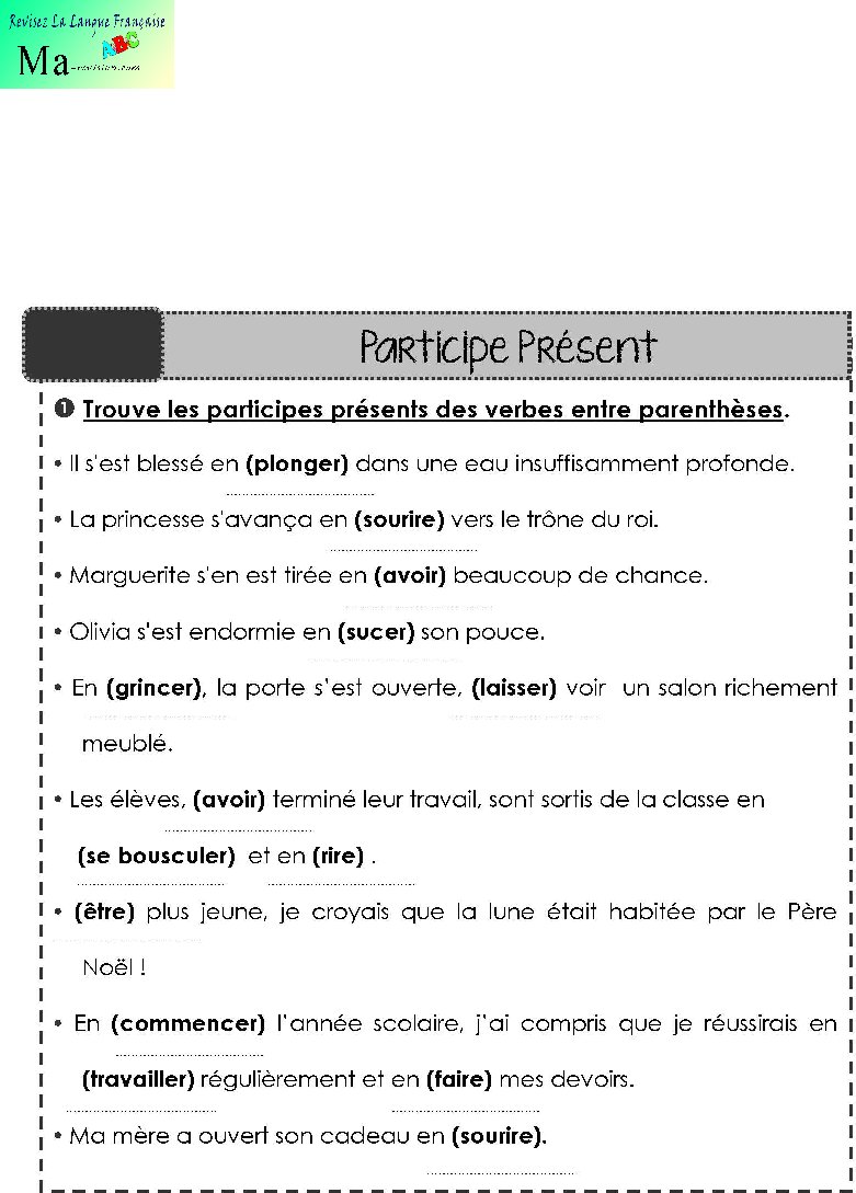 'ma-revision.com 'execice-sur-le-participe-passe