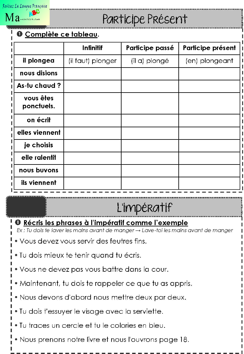 'ma-revision.com 'execice-sur-le-participe-passe