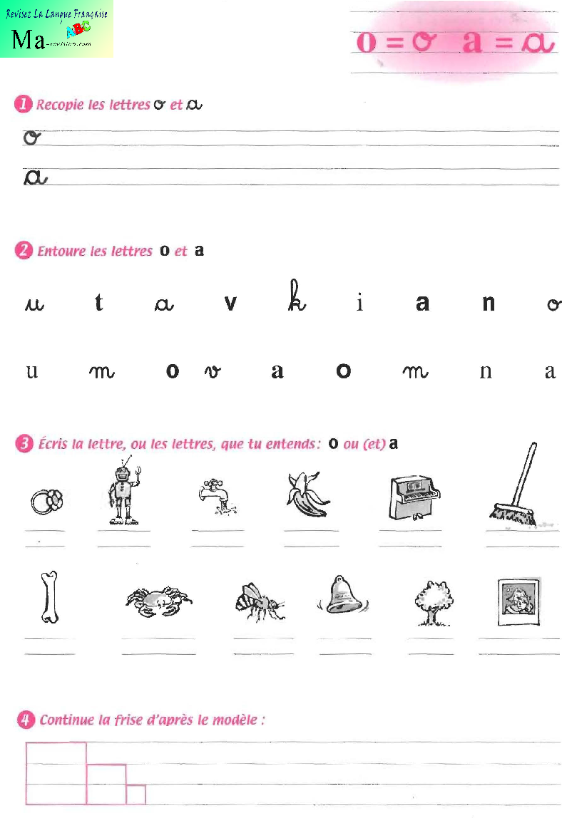'ma-revision.com 'ecrire-les-lettres-o-et-a