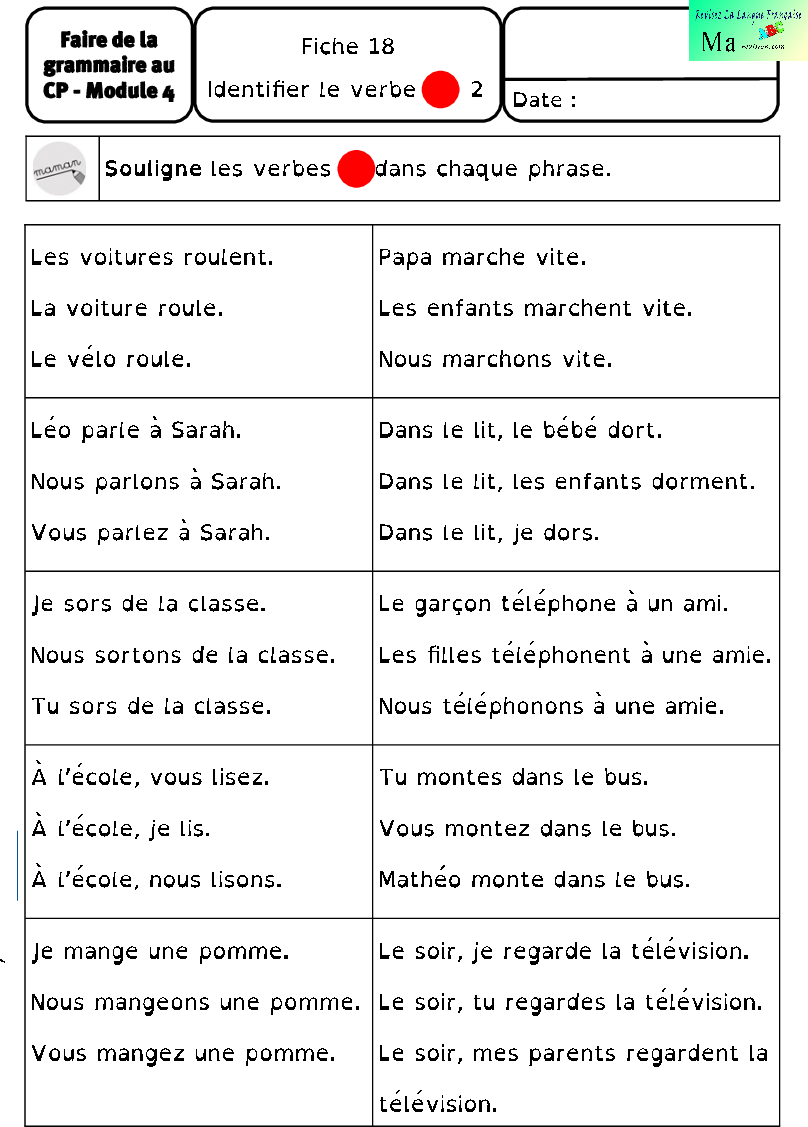 'ma-revision.com 'identifier-le-verbe-2-grammaire-ma-revision.com