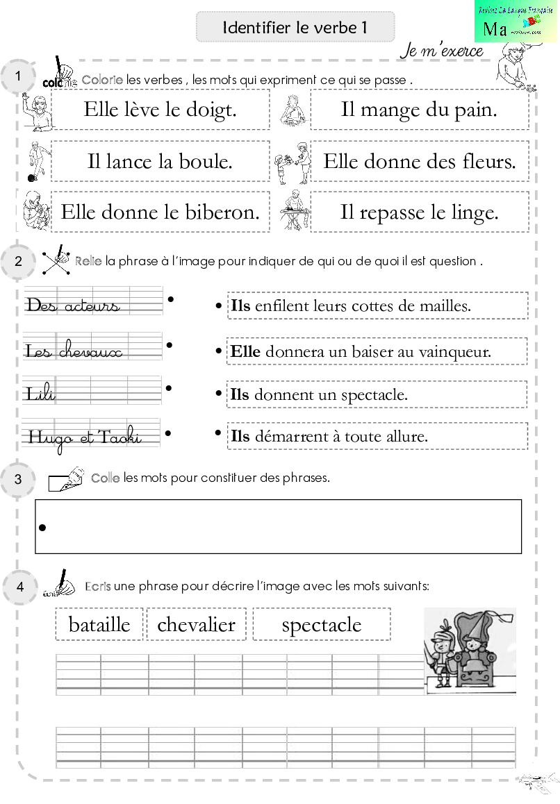 Fiches et exercices de grammaire pour cp