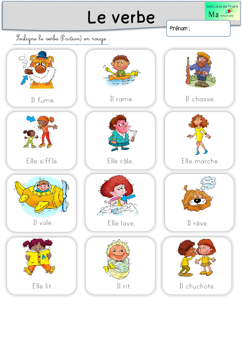 Fiches et exercices de grammaire pour cp