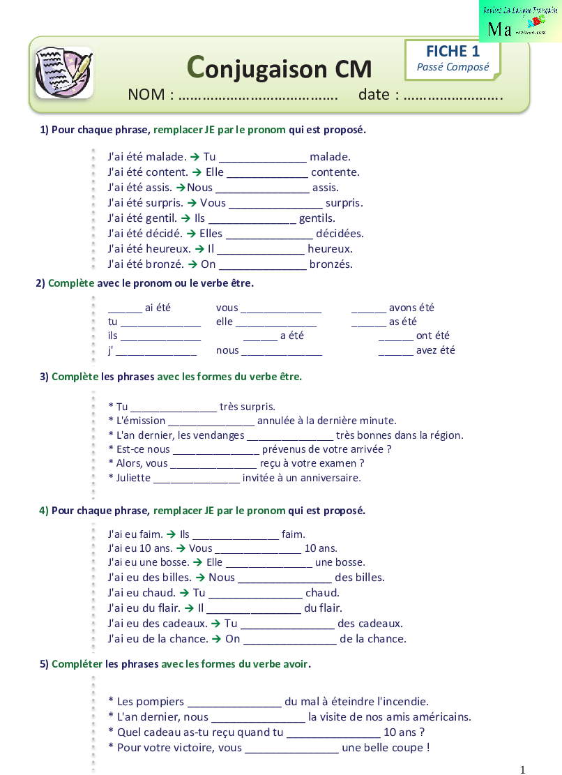 ma revision passe compose conjugaison ma revision ma revision passe compose conjugaison ma revision