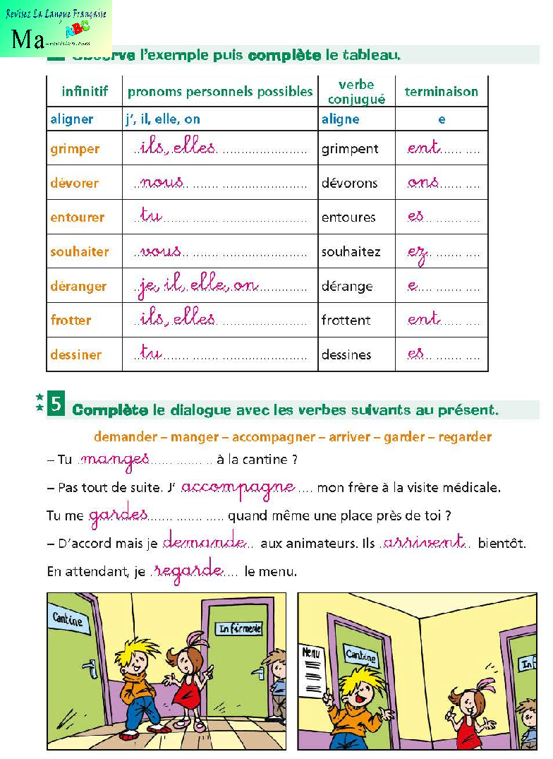 'ma-revision.com 'conjuguer-les-verbes-au-present