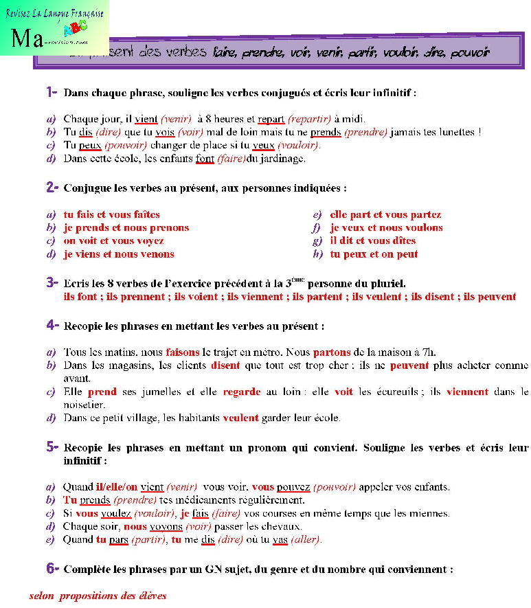 'ma-revision.com 'le-present-des-verbes