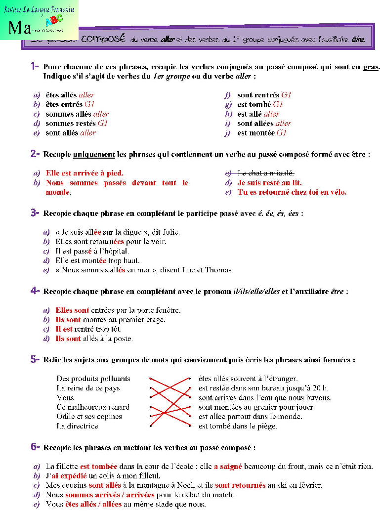 'ma-revision.com 'le-passé-composé-des-verbes