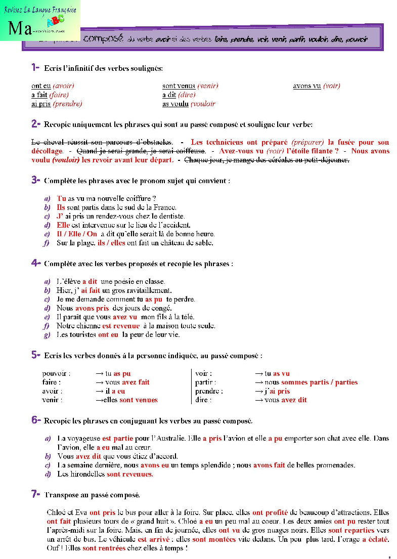 'ma-revision.com 'le-passé-composé-des-verbes