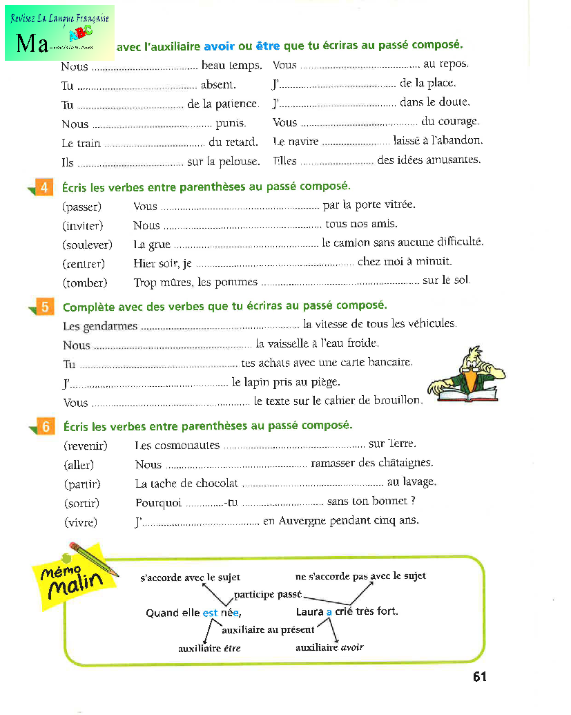 'ma-revision.com 'le-passe-composé