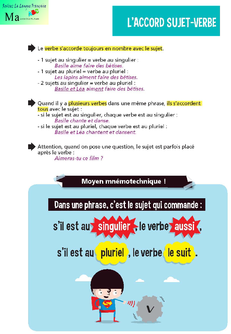 'ma-revision.com 'accord-sujet-verbe-grammaire-ma-revision.com