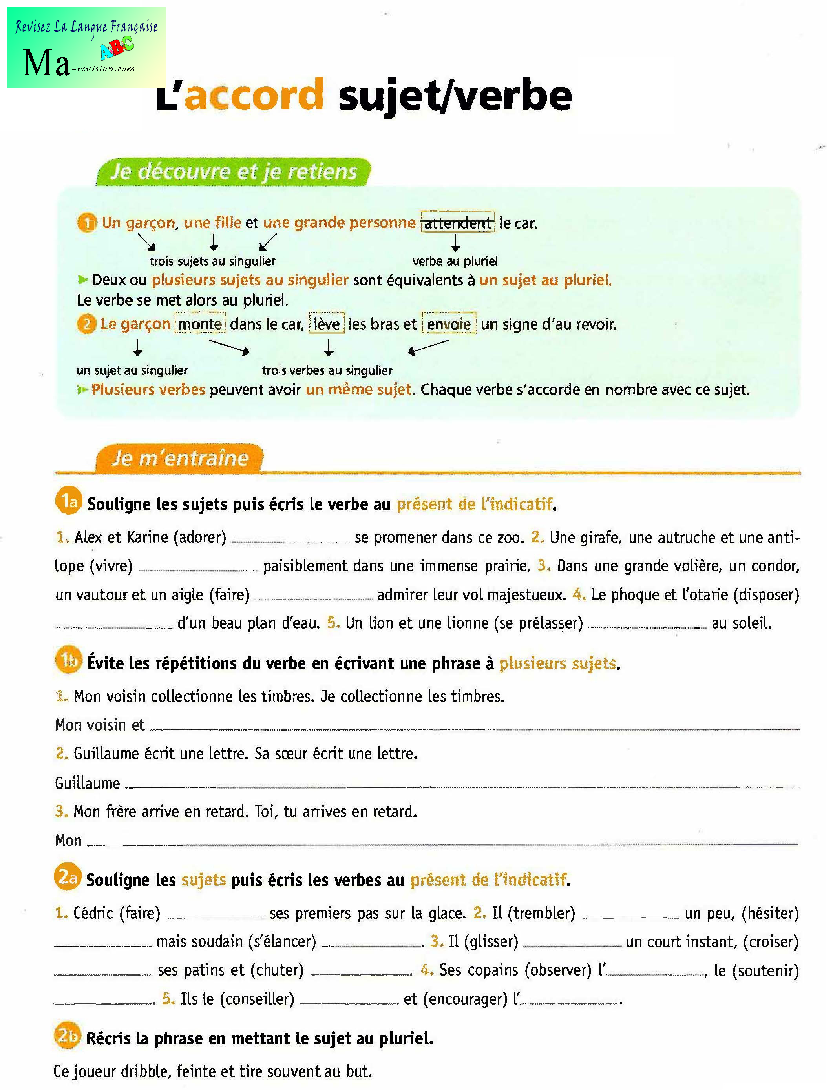 'ma-revision.com 'accord-sujet-verbe-grammaire-ma-revision.com