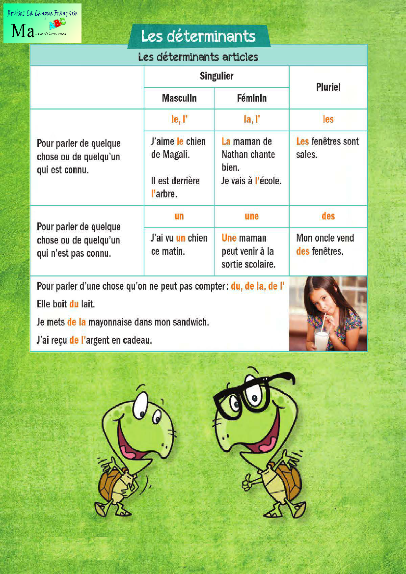 'ma-revision.com 'les-determinants-grammaire-ma-revision.com