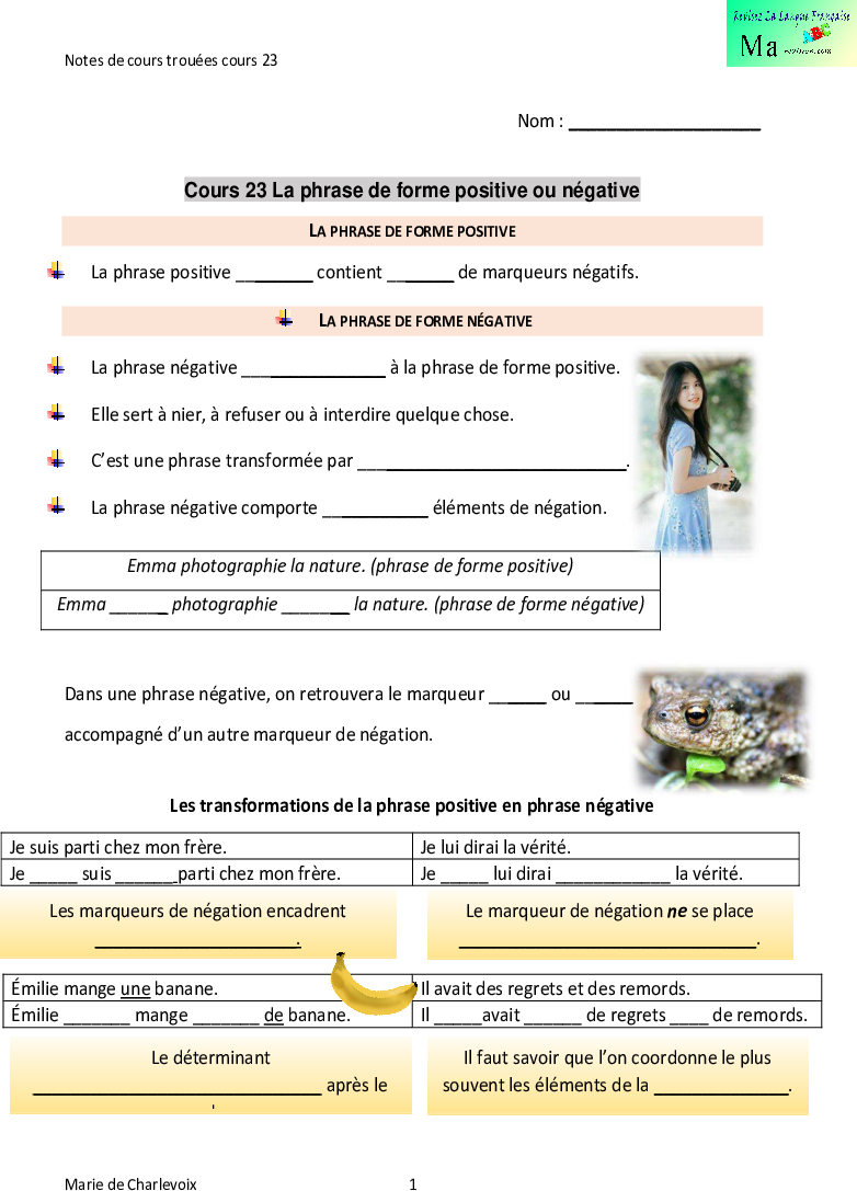Fiches et exercices de grammaire pour ce2