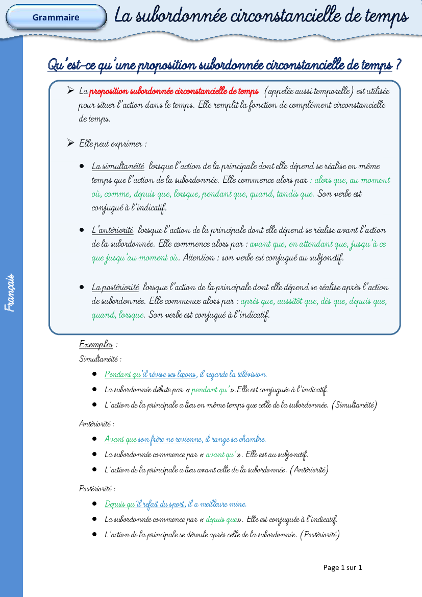  ma revision 13 Lecon propositions subordonnees circonstancielles