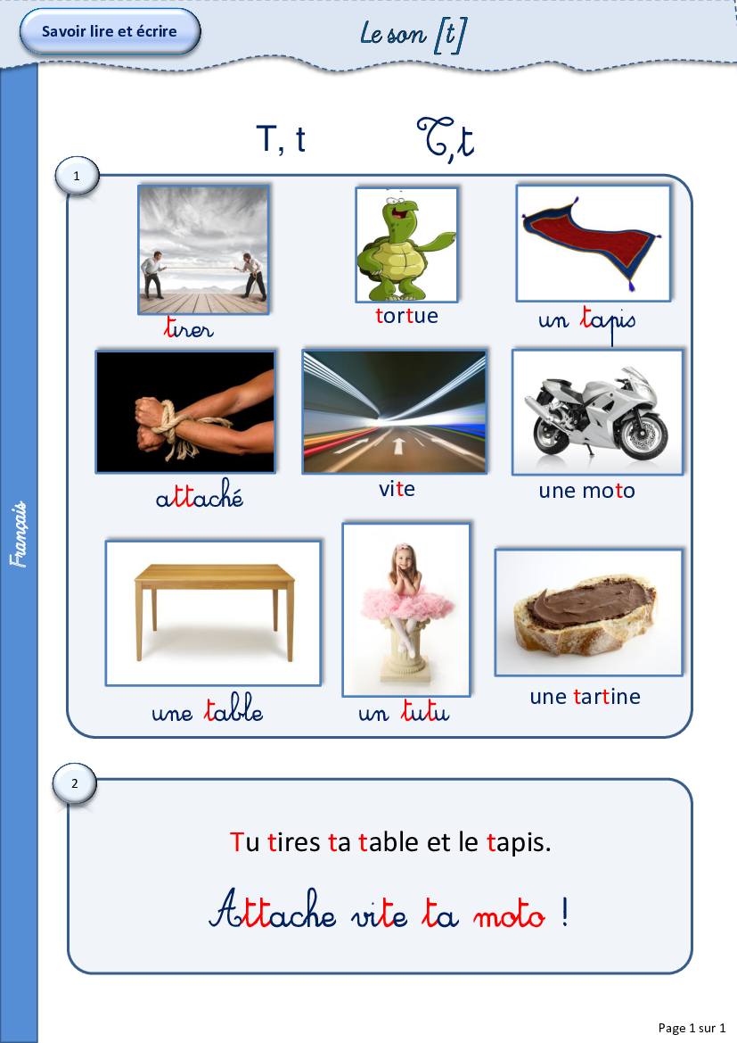 leçons et excercices lre-et-ecrire langue française